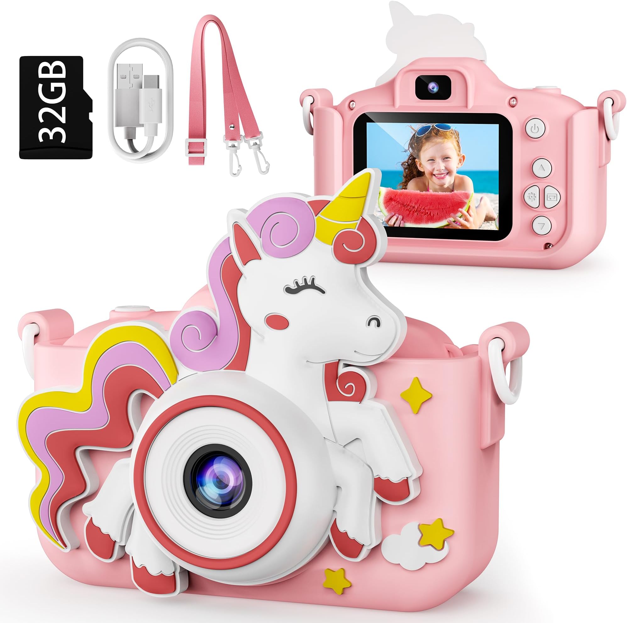 Amazon.com : Kids Camera, Unicorn Toys Camera with Selfie 1080P HD ...