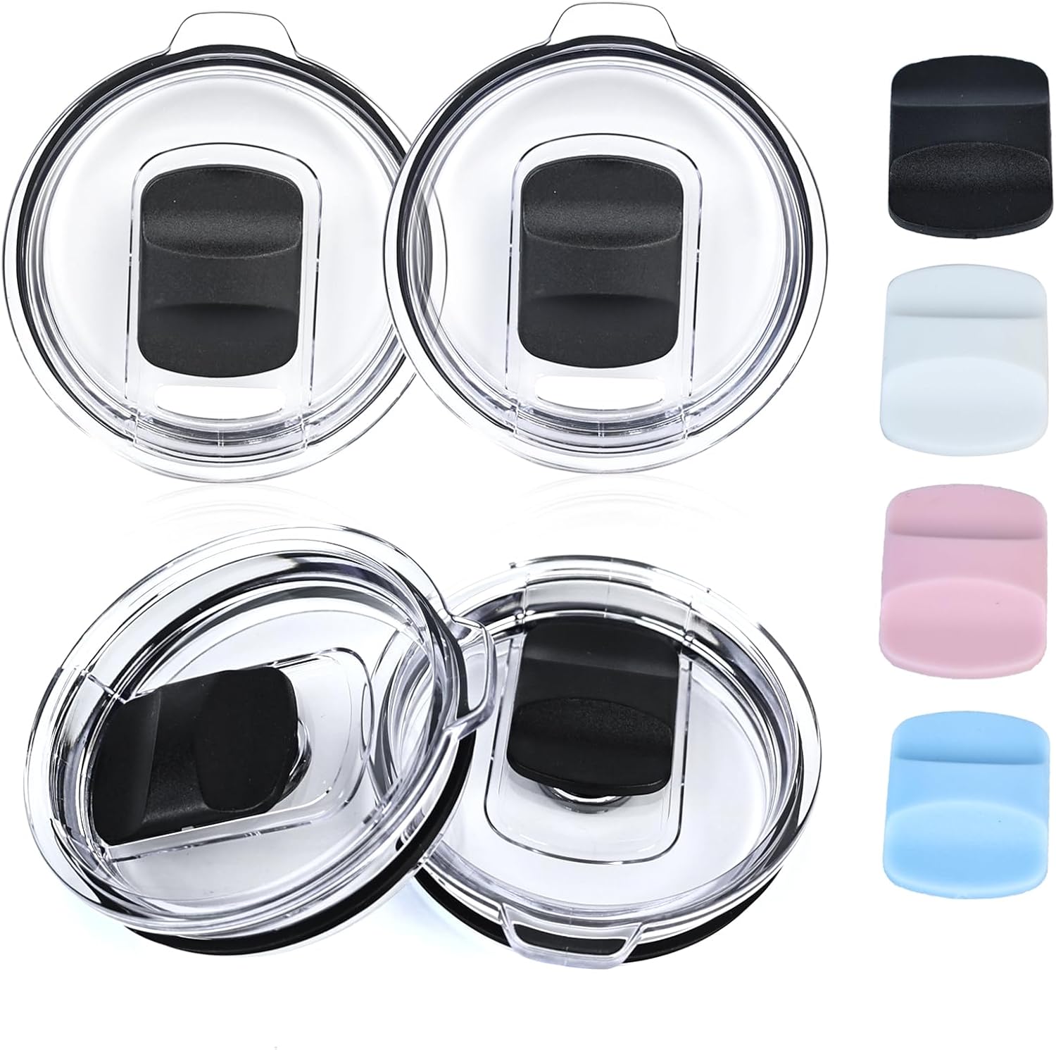 Fidqiog 8 Pcs Yeti Lid Set - 4 Pcs 20 oz Rambler Lid With 4 Pcs ...