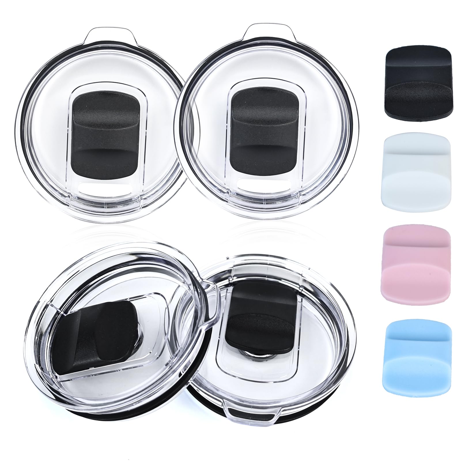 Fidqiog 8 Pcs Yeti Lid, 4 Pcs 20 oz Yeti Rambler Lid with 4 Pcs Yeti ...