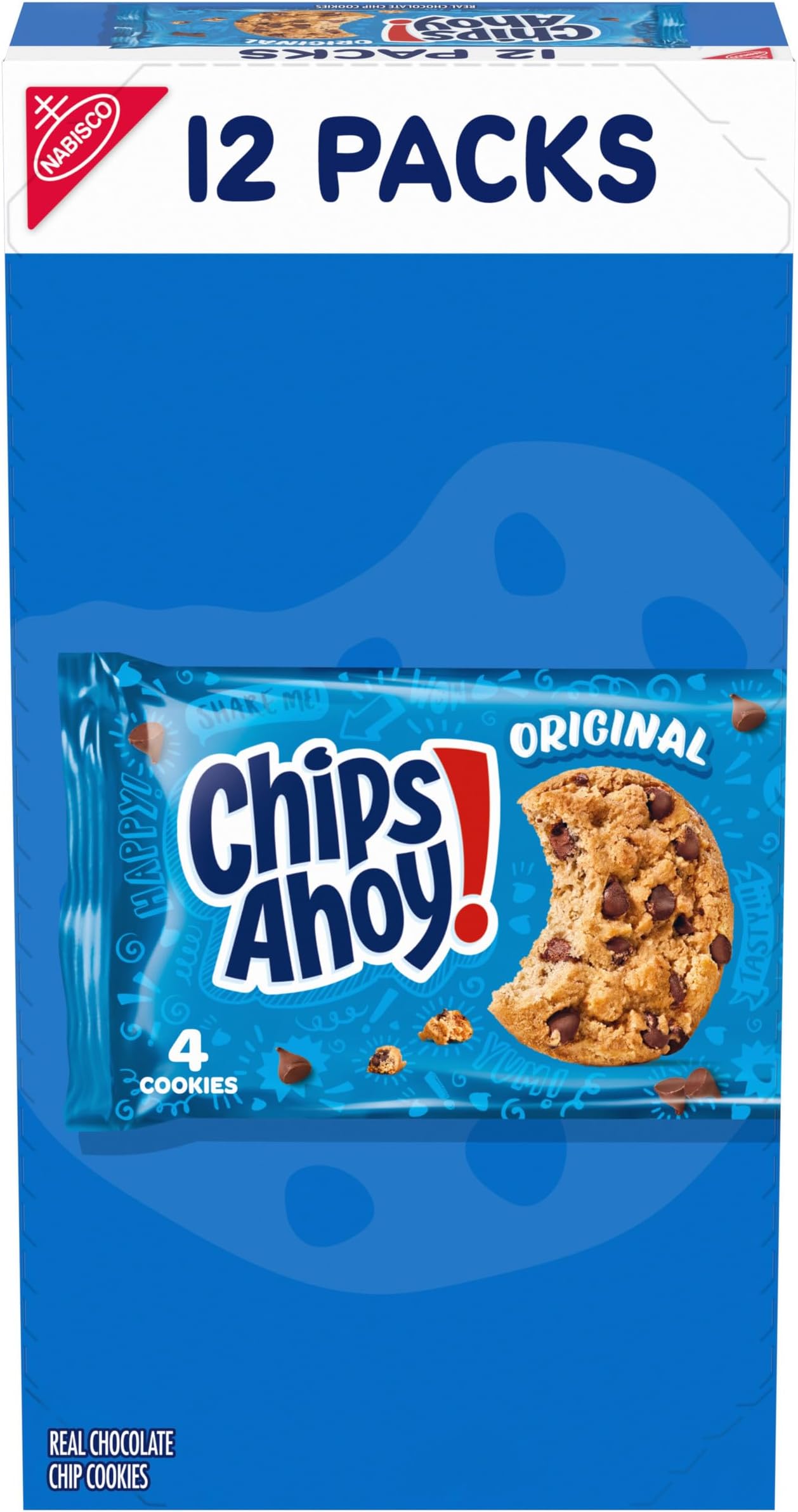 Amazon.com: CHIPS AHOY! Original Chocolate Chip Cookies, 12 Snack Packs (4 Cookies Per Pack ...