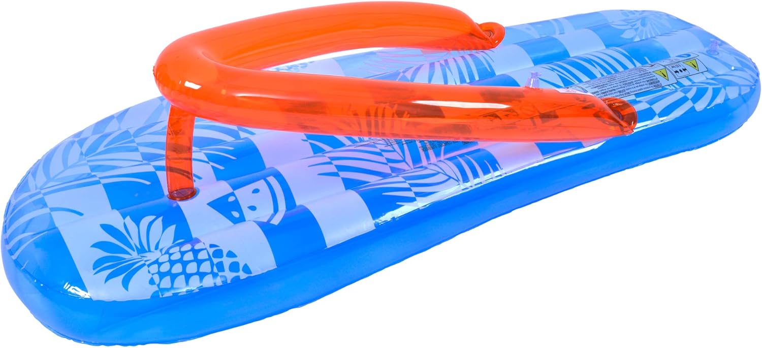 Amazon.com: 5.75' Inflatable Blue and Orange Jumbo Flip Flop Pool Float ...