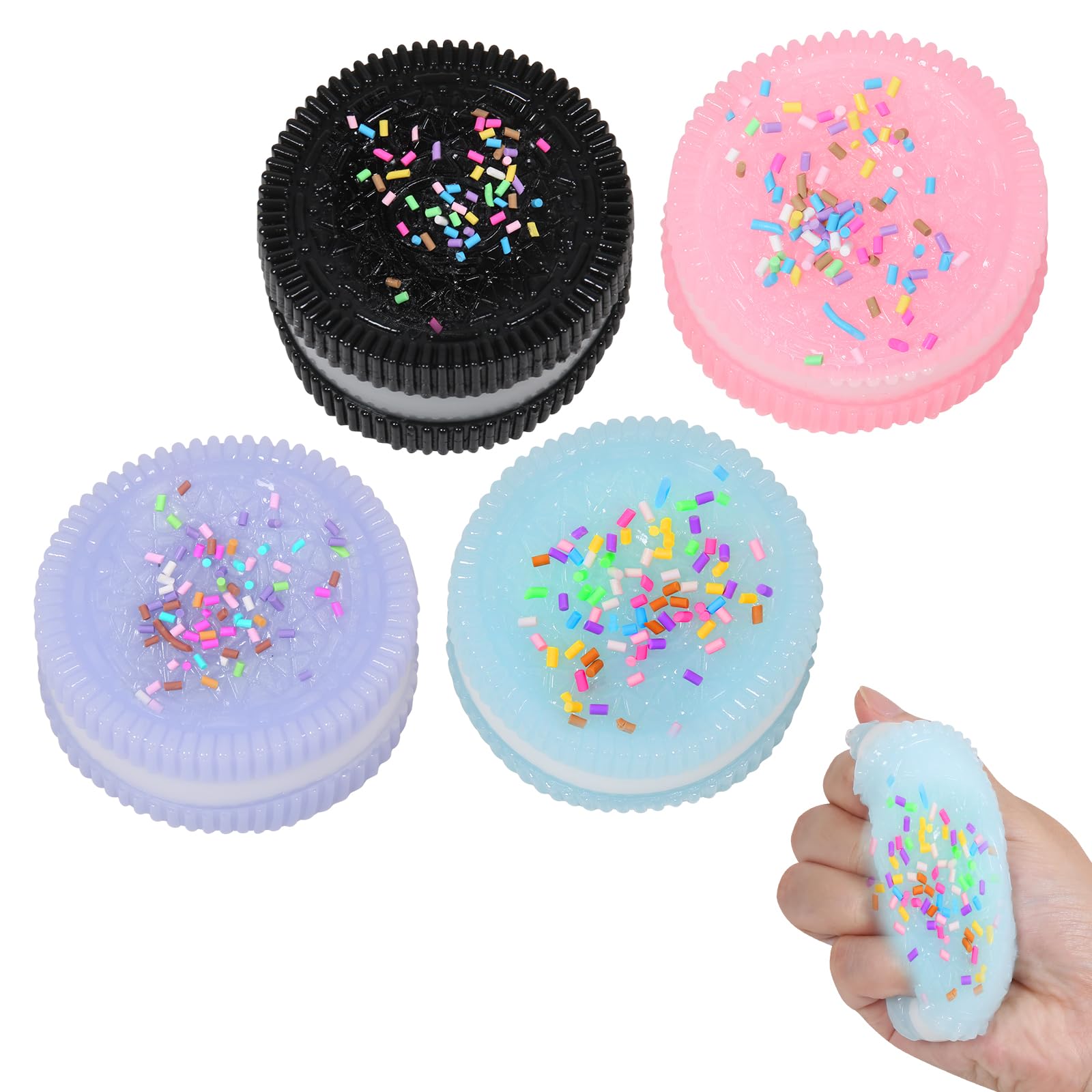 Amazon.com: 4pcs Handmade Soft Cookie Squishy Silicone Stress Relief ...