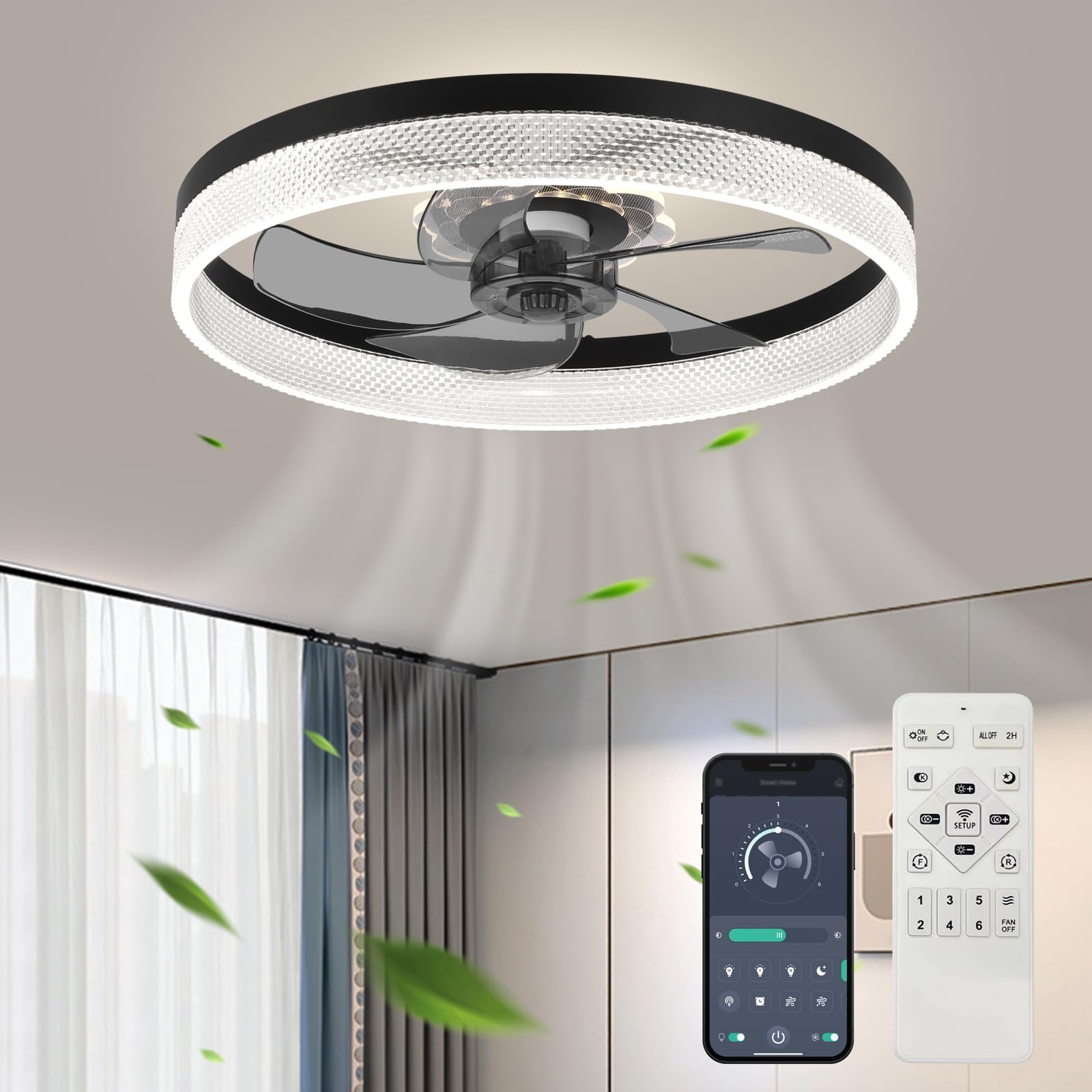 Amazon.com: Fszdorj 20‘’ Ceiling Fan with Light, 2024 Upgraded Low ...