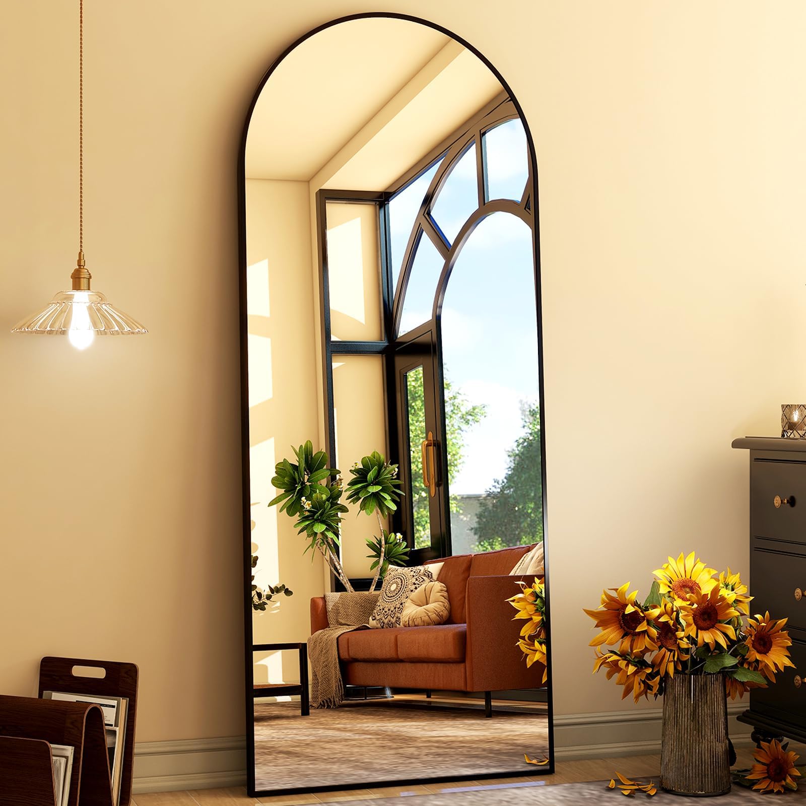 Amazon.com: BOGDA 64"x21" Arched Full Length Floor Mirror with Stand ...