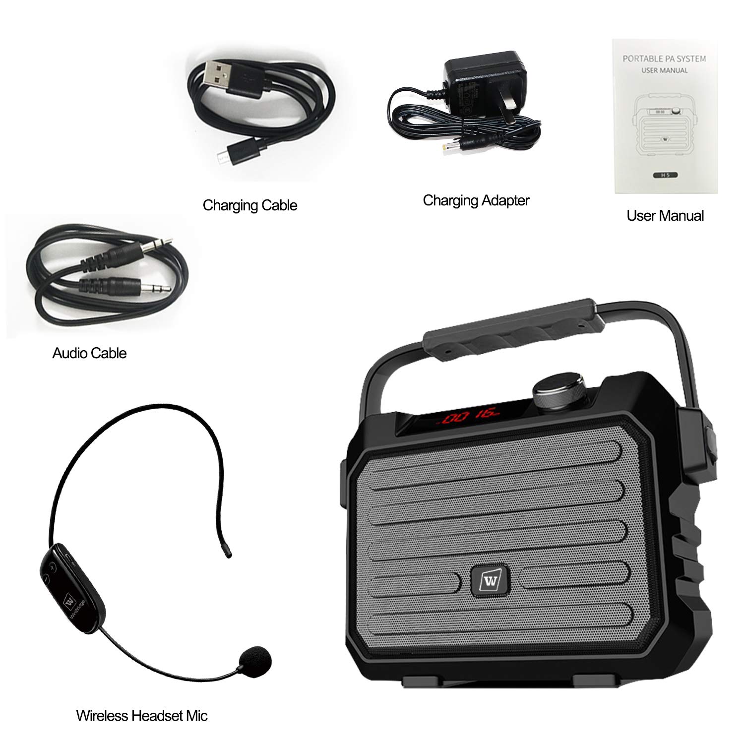 30W Rechargeable Portable Mini Pa Speaker System Wireless Headset Mic ...
