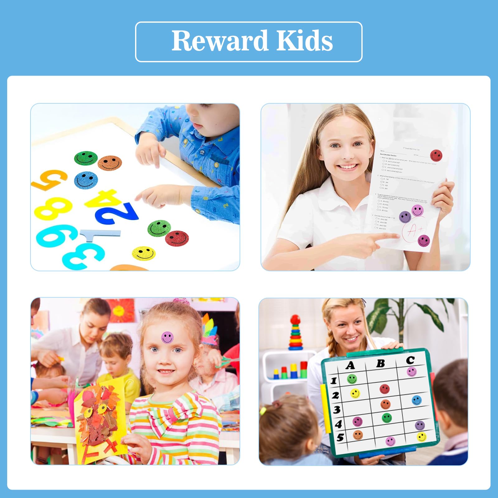 Snapklik.com : Smiley Face Stickers - Happy Face Stickers 500Pcs 1Inch ...