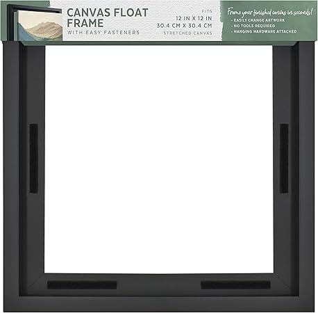 Amazon.com: MCS Canvas Float Frames 12x12 Frame, Black Square Frame for ...