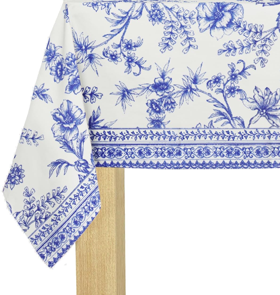 Amazon.com: Coterie Blue Toile Paper Tablecloth | Rectangle Tablecloth ...