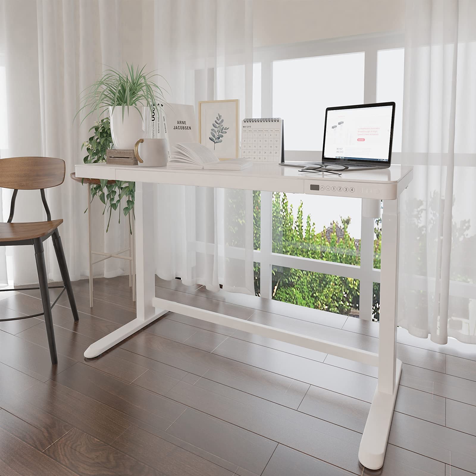 Flexispot Eg8 Comhar Glass Electric Standing Desk With Drawers at Levi ...