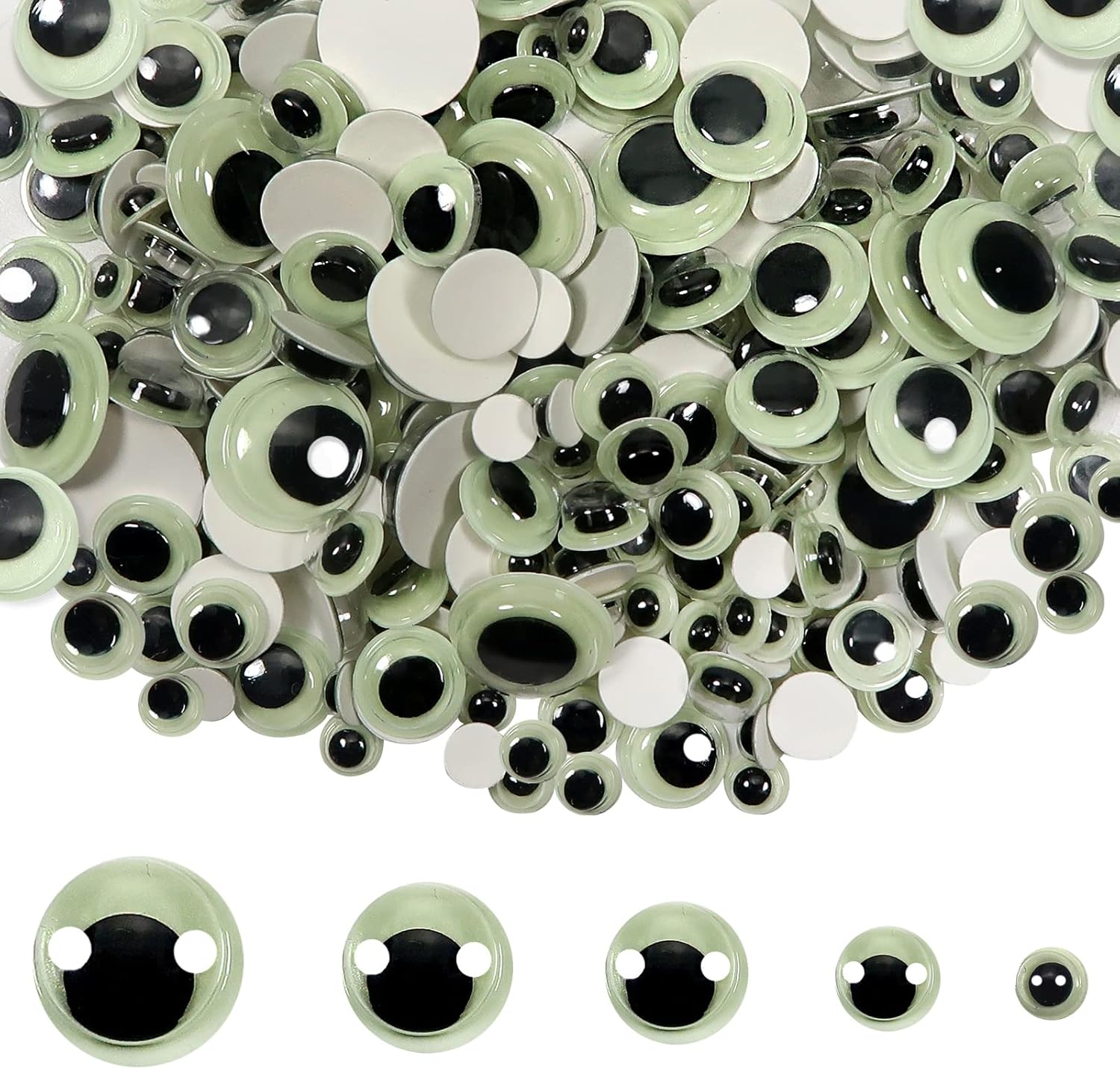 Amazon.com: TOAOB 300pcs Glow in The Dark Wiggle Googly Eyes Self ...