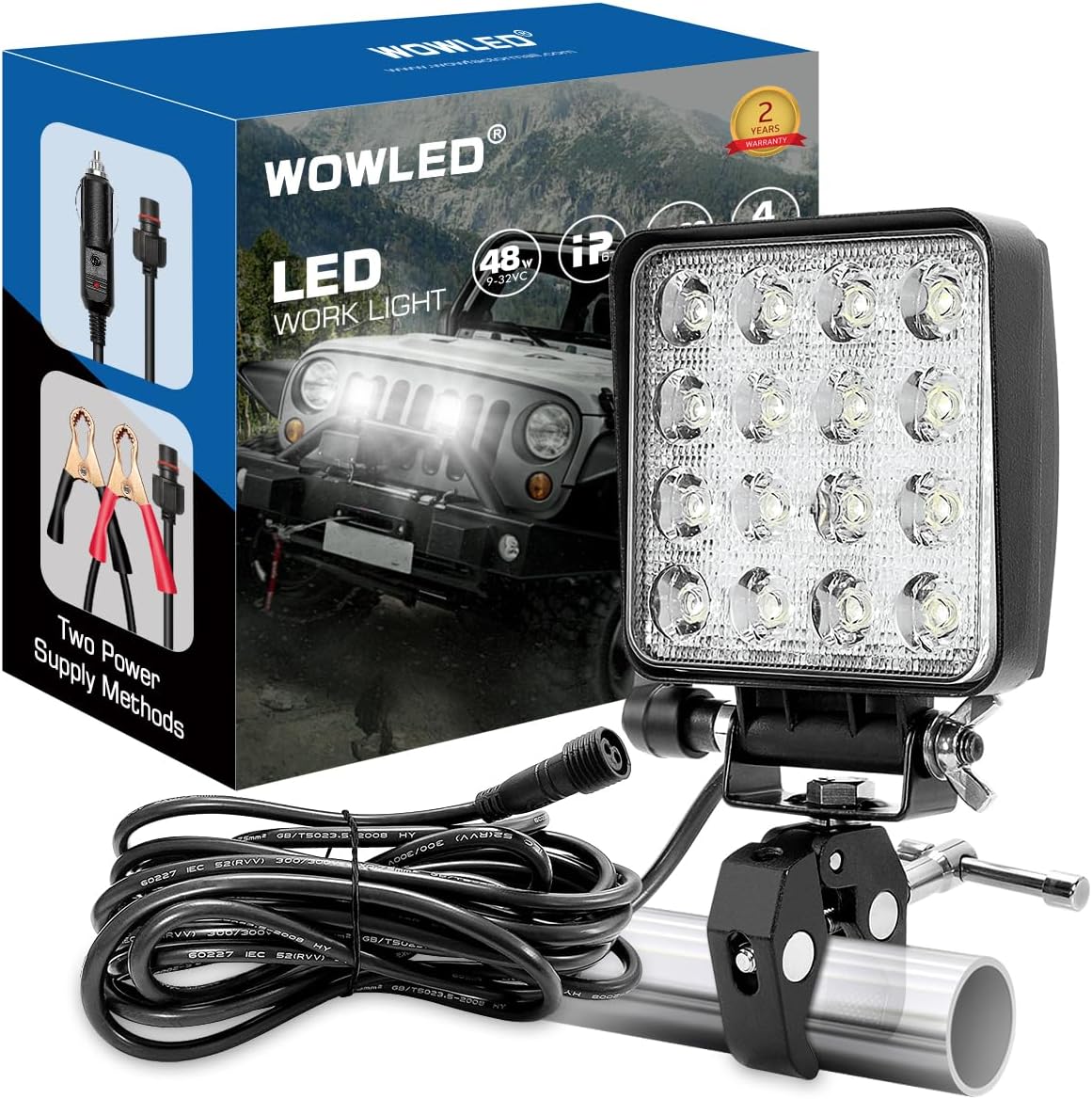 Amazon.com: WFPOWER LED Boat Spotlight With Mounting Clamp, Two Way ...