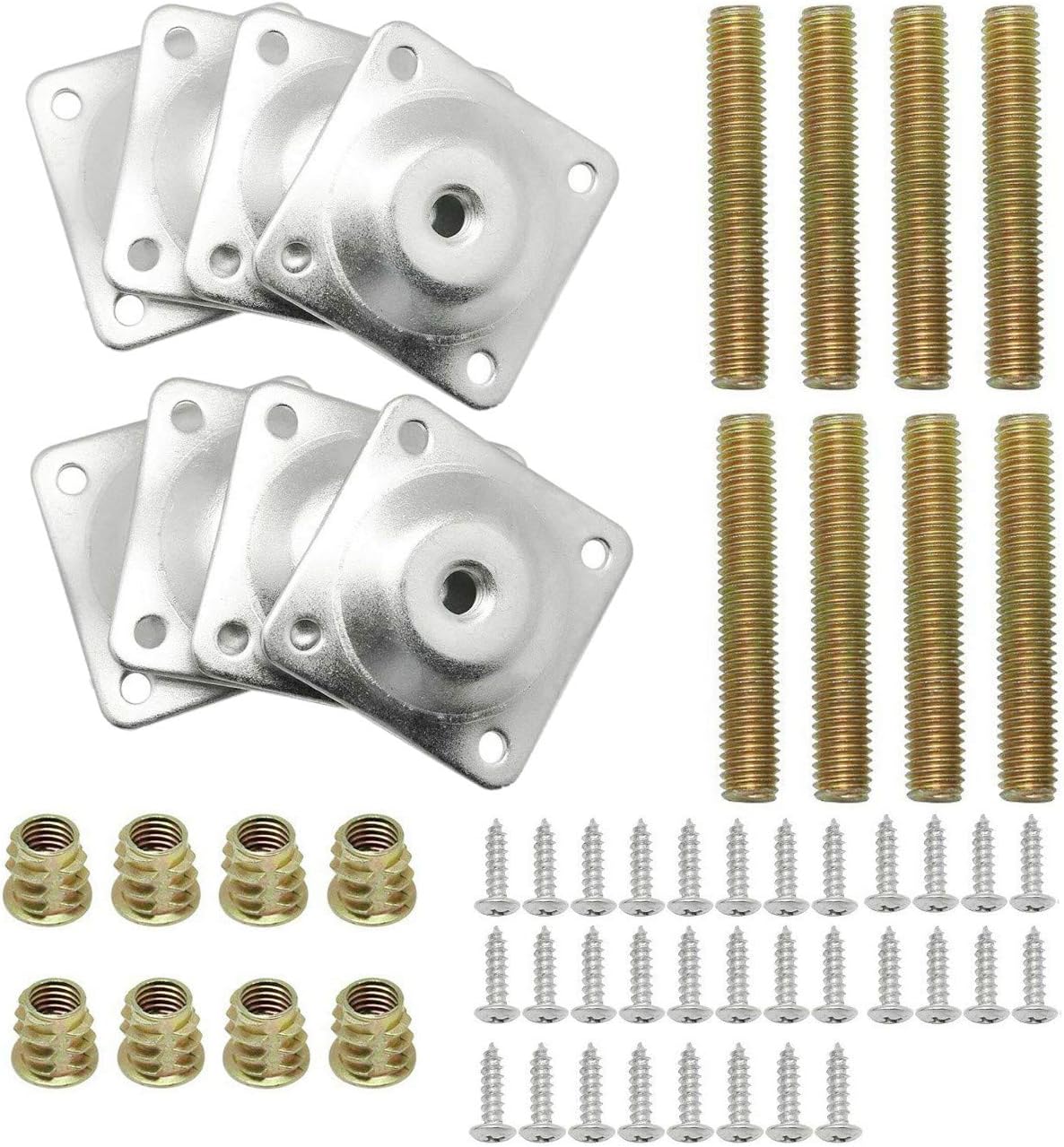 JZK Sets of 8 Furniture Leg mounting Plates Leg Attachment Plates with ...