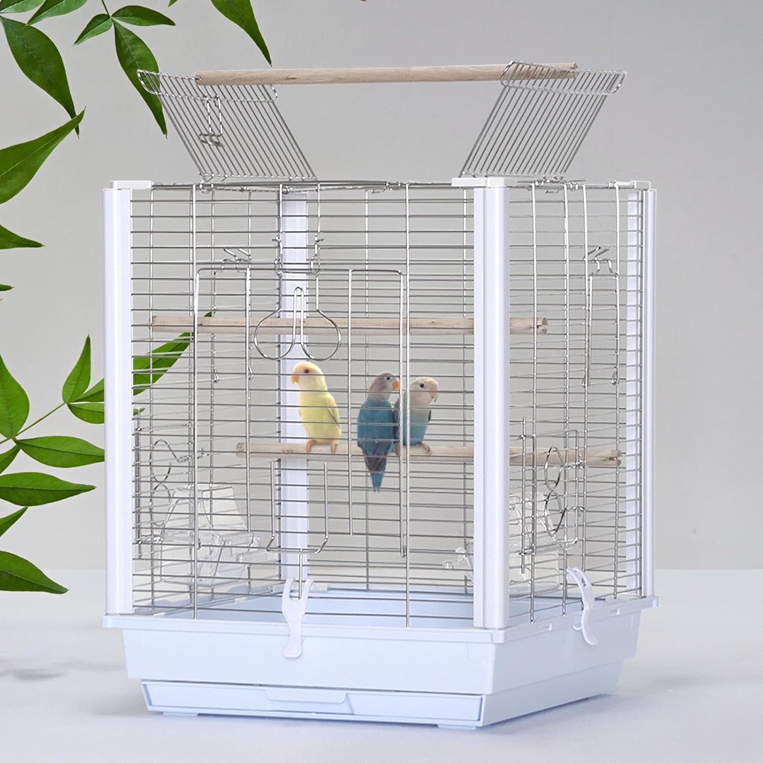 Amazon.com : YOKOLO Wrought Iron Bird Cage - Open Top Roof Design for ...