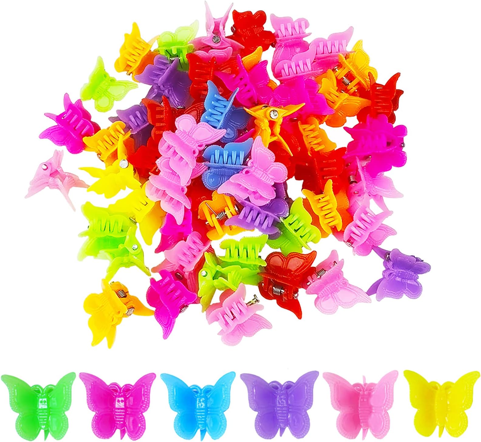 Amazon.com: Mini Butterfly Hair Claw Clips, Glitter Hair Clips Claw ...