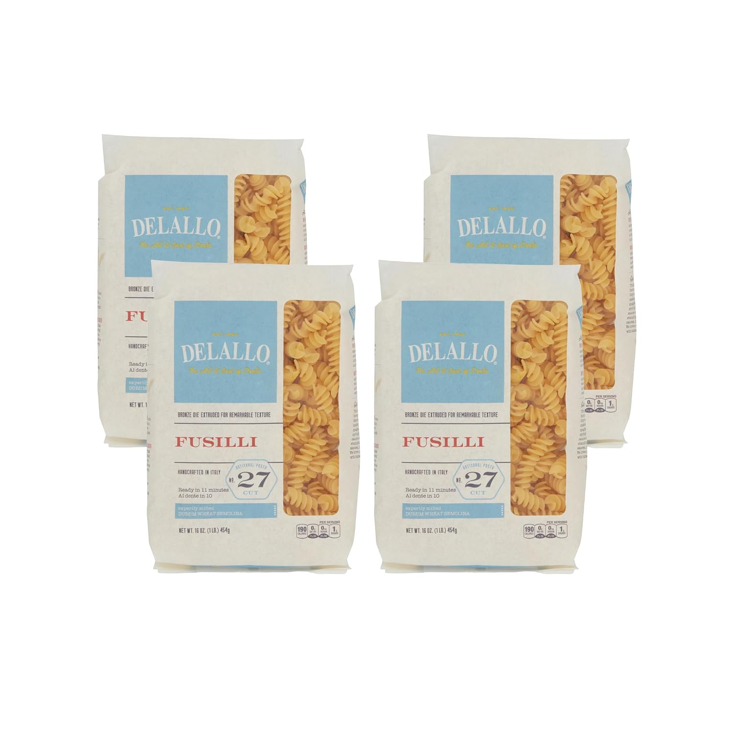 Amazon.com : DeLallo Fusilli Pasta, 1 Pound Bag, 4 Pack, Twisted Shape ...