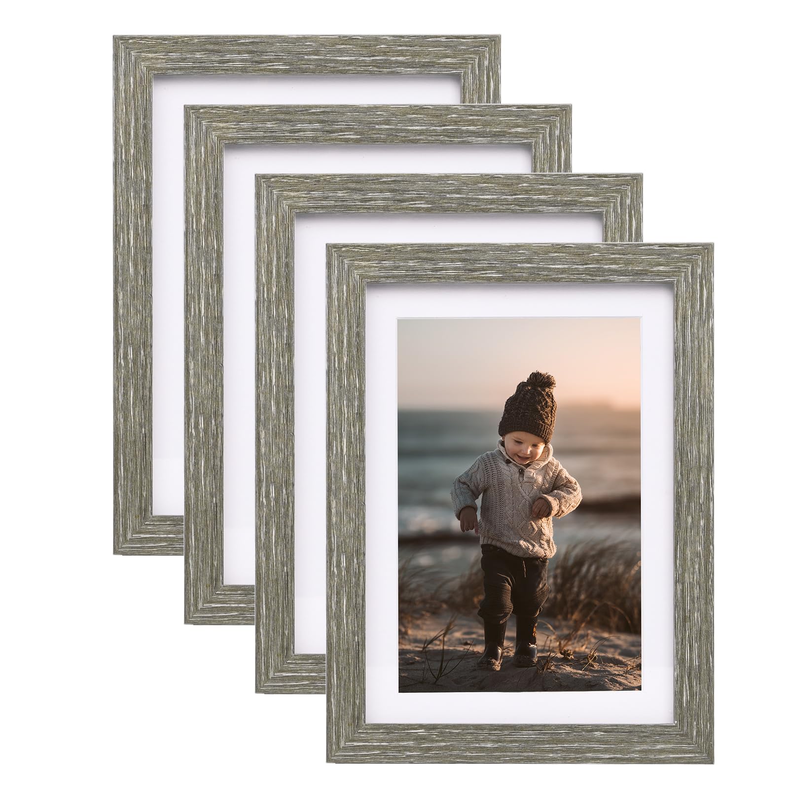 Amazon.com: KINLINK 5x7 Picture Frames, Light Walnut Photo Frames with ...