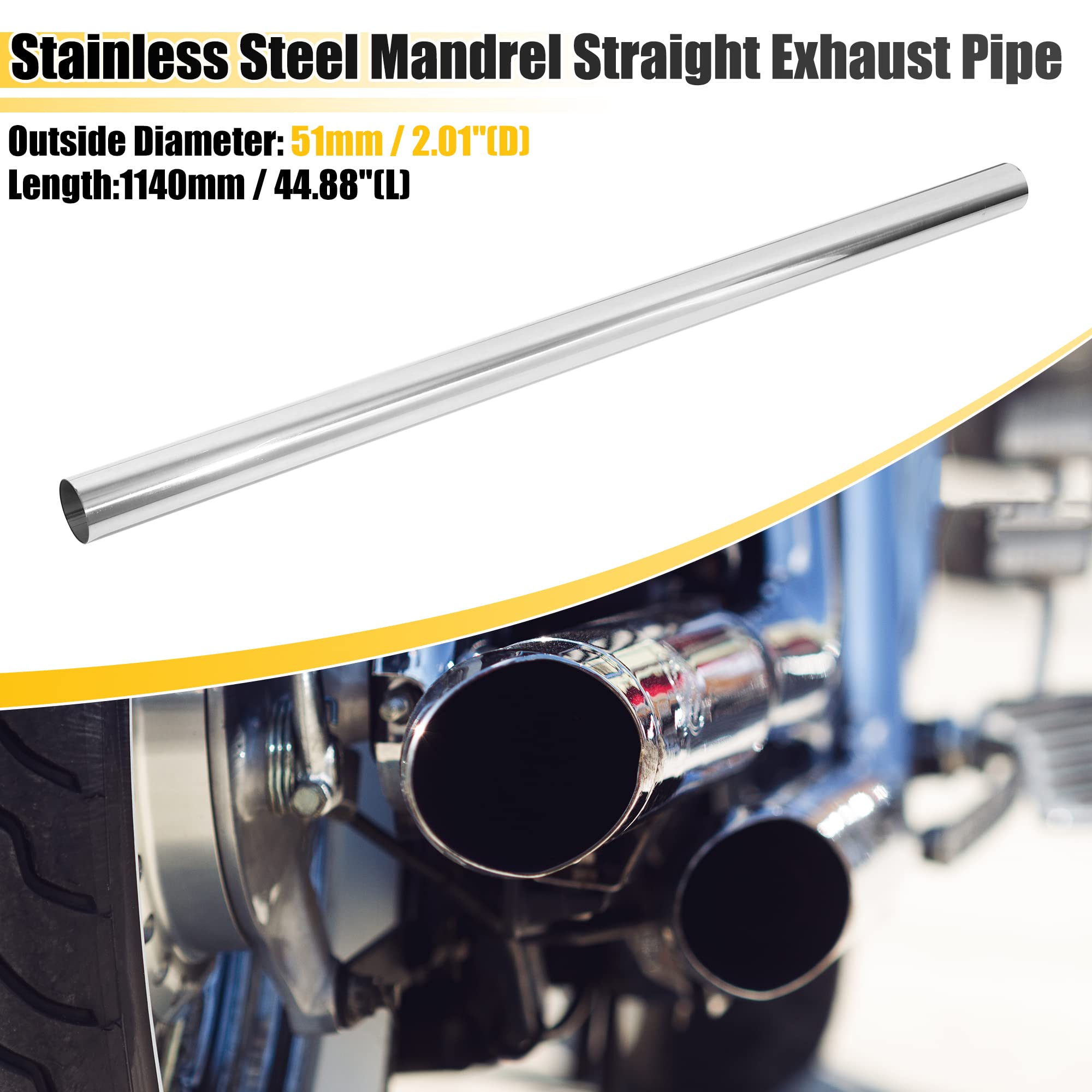 Snapklik.com : Straight 2" OD 45" Length DIY Custom Mandrel Exhaust ...