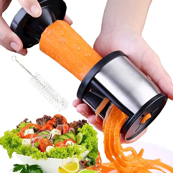 Stainless Steel Hand Held Spiralizer, Mini Vegetable Salad Slicer,Heavy ...