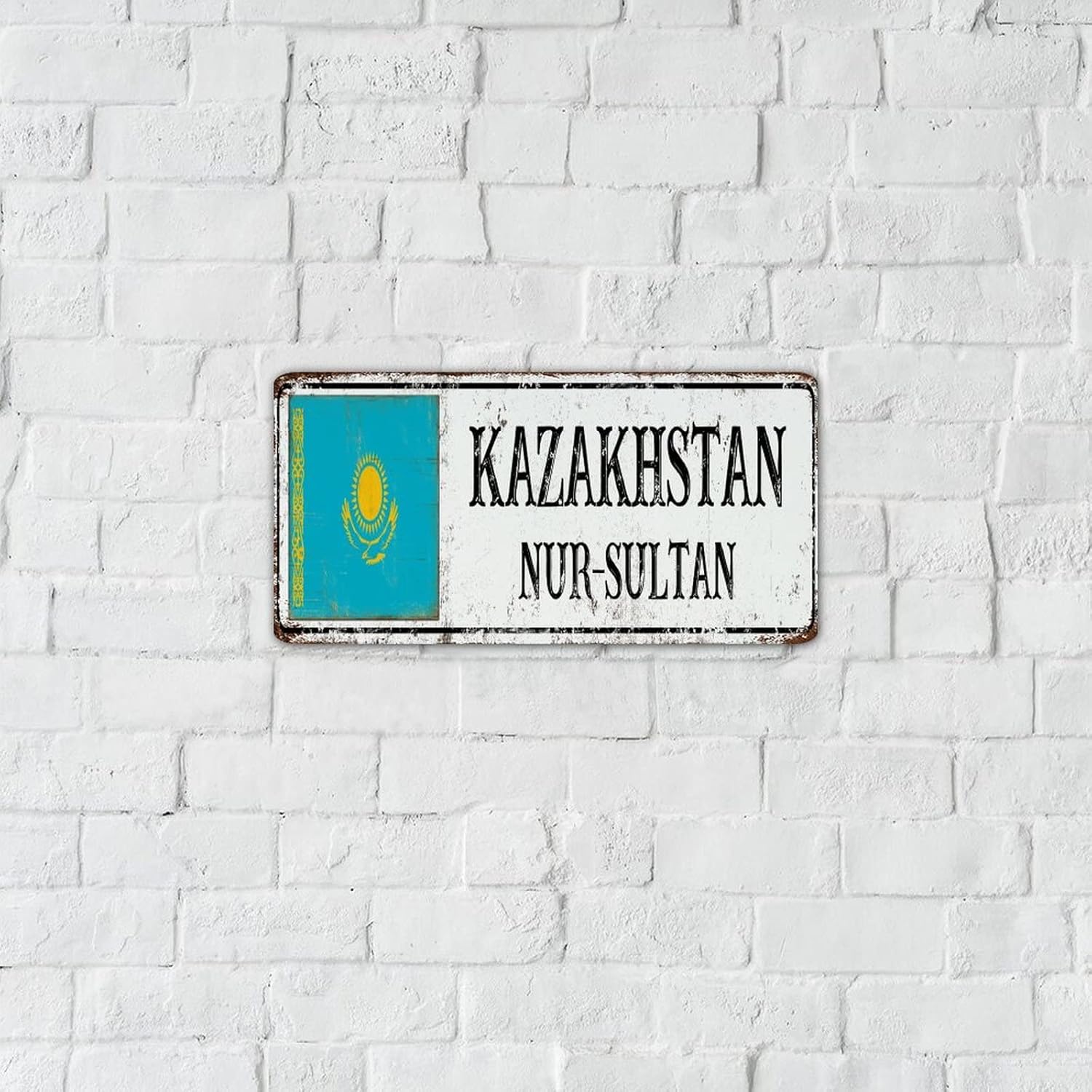 Amazon.com: Hanging Tin Signs Kazakhstan Wall Décor Art Poster Porch ...