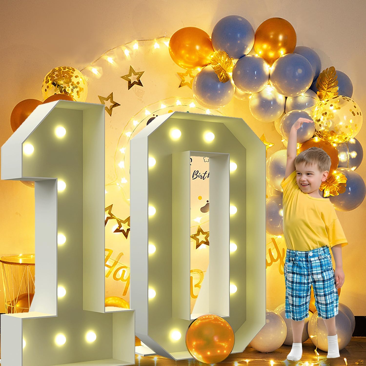 Amazon.com: 4FT Marquee Light up Numbers, 10 Mosaic Numbers Frame for ...