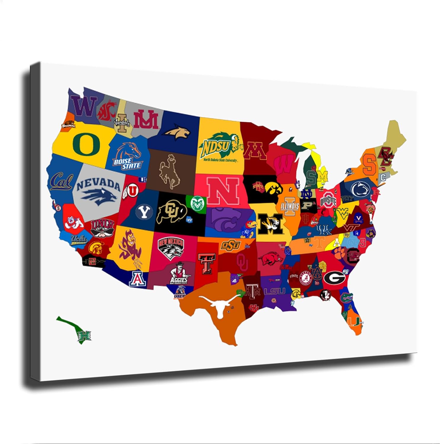 Amazon.com: College Football Teams Logos Poster and Wall Art Picture ...