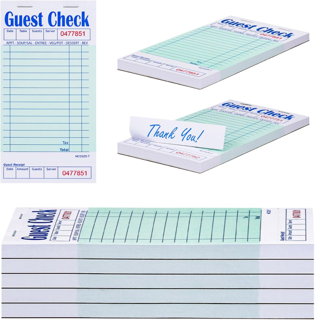 Amazon.com: Stock Your Home White Guest Check Pads (10 Count) - 1 Part ...