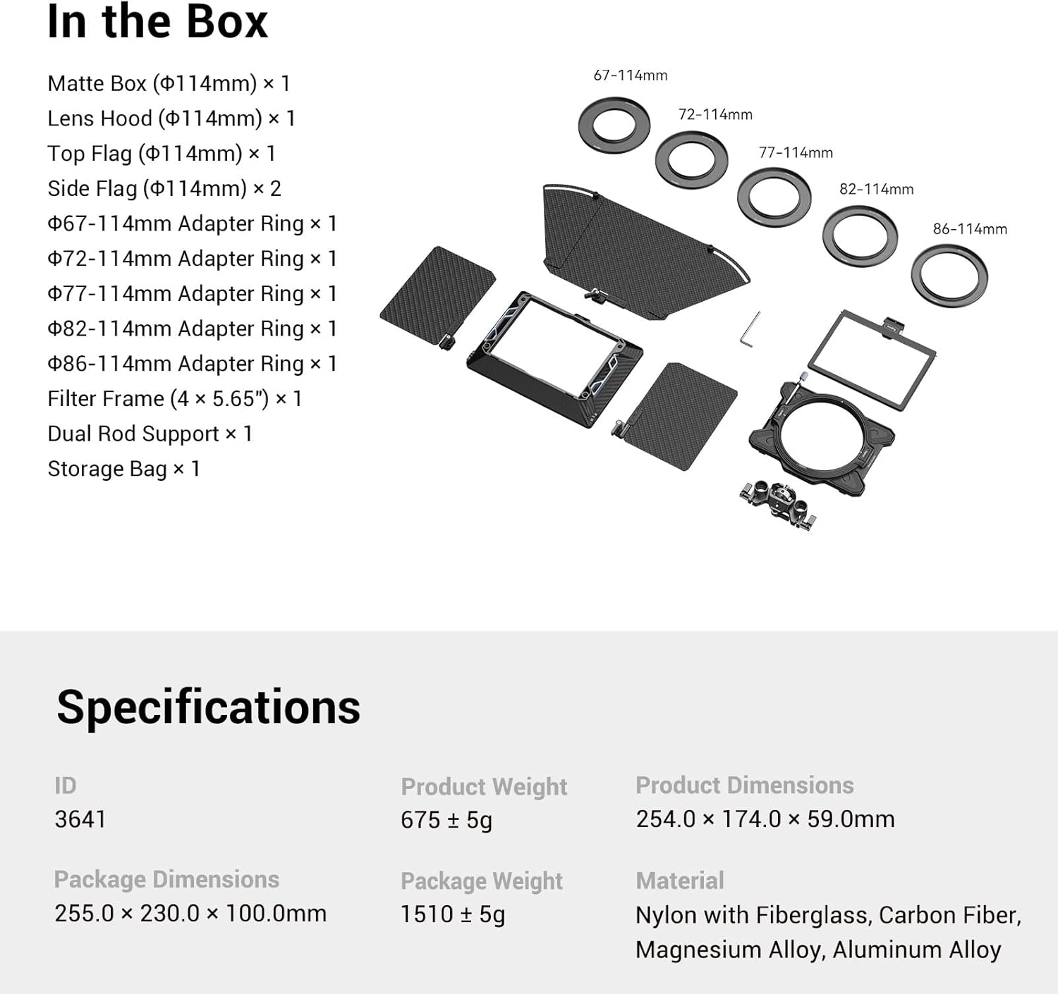 Buy SmallRig Matte Box Multifunctional Modular (Φ114mm) Basic Kit for ...
