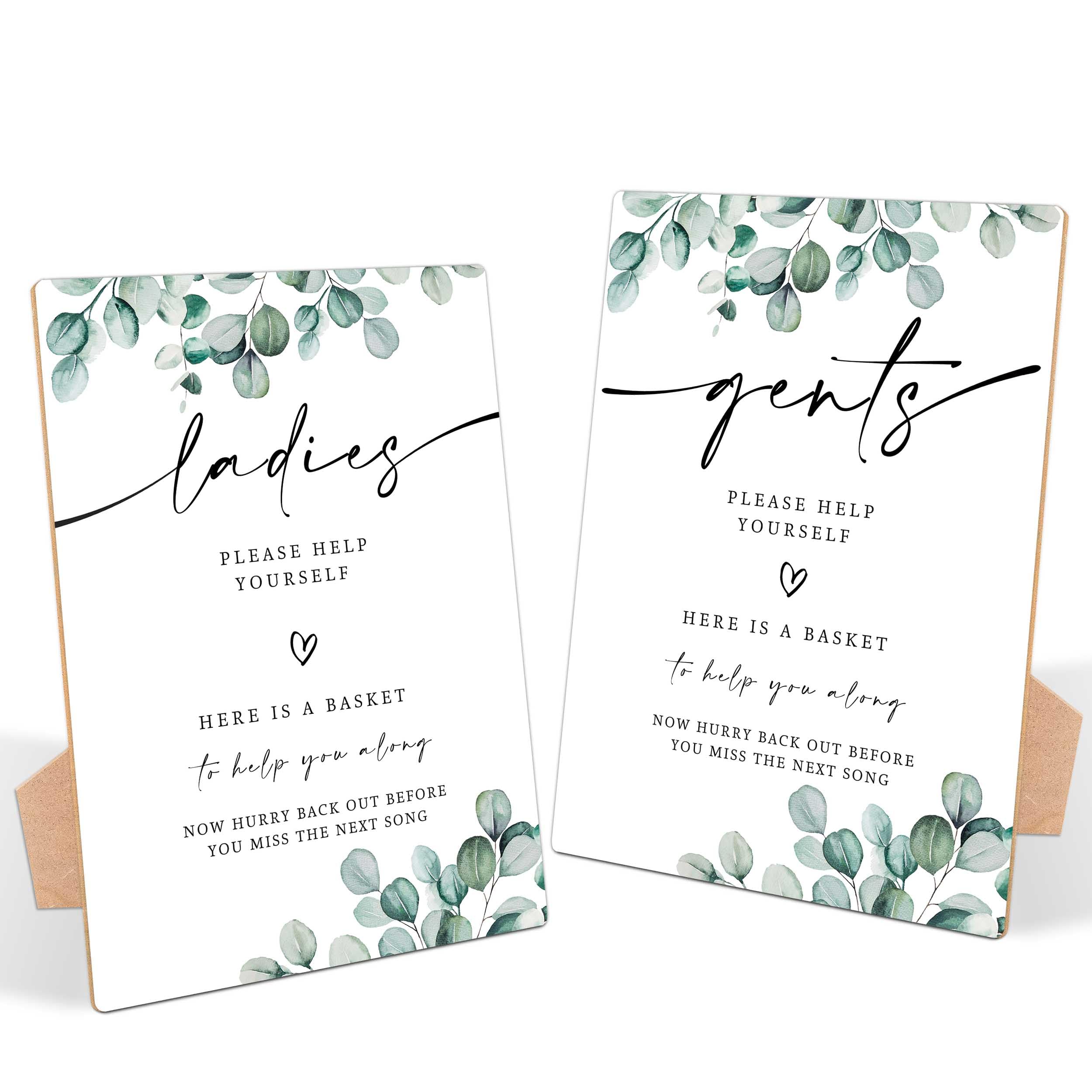 Amazon.com: Wedding Bathroom Ladies & Gents Signs, Greenery Wedding ...