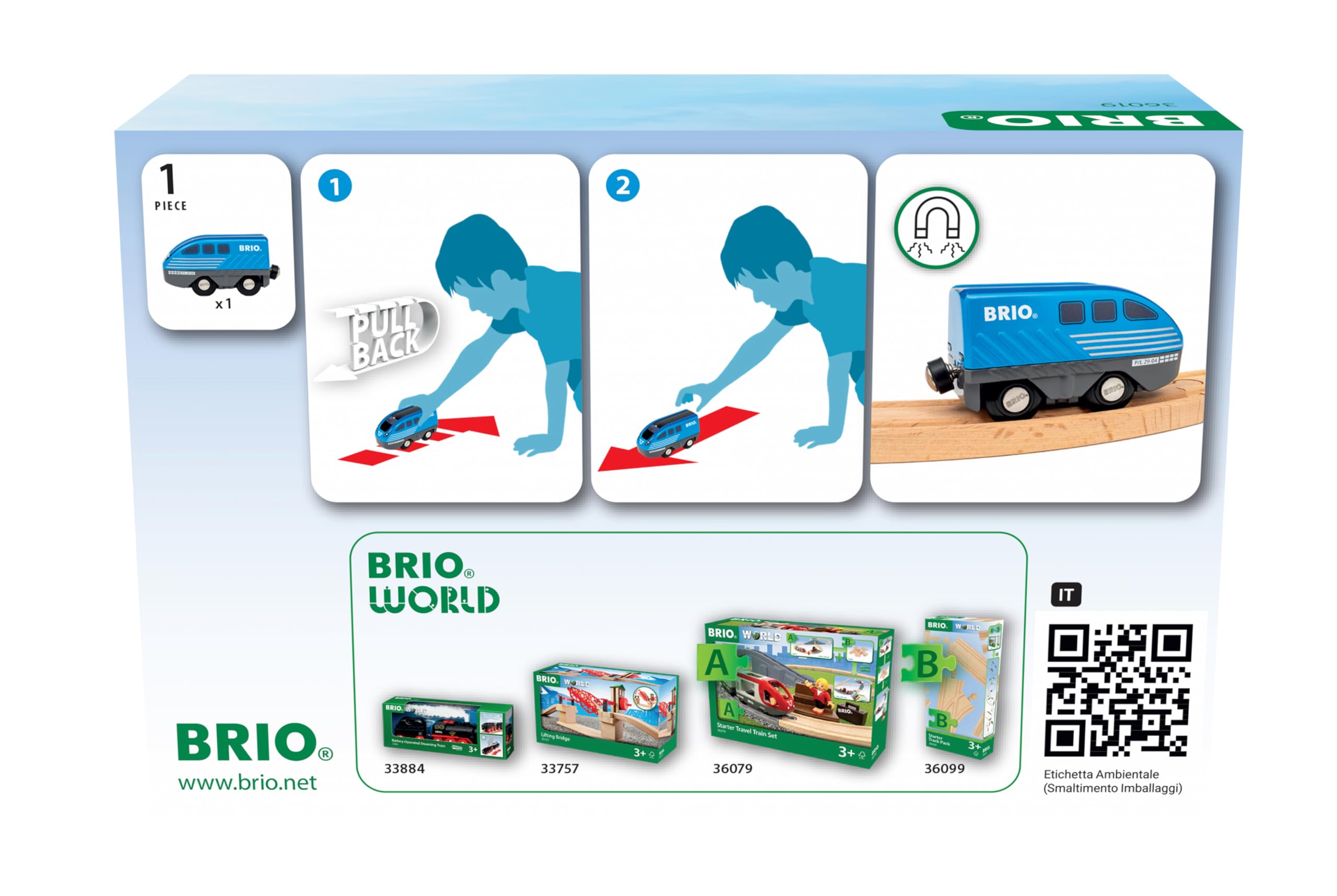 Brio Train Set BRIO Pull Back Train Toy - Battery-Free Magnetic Engine ...