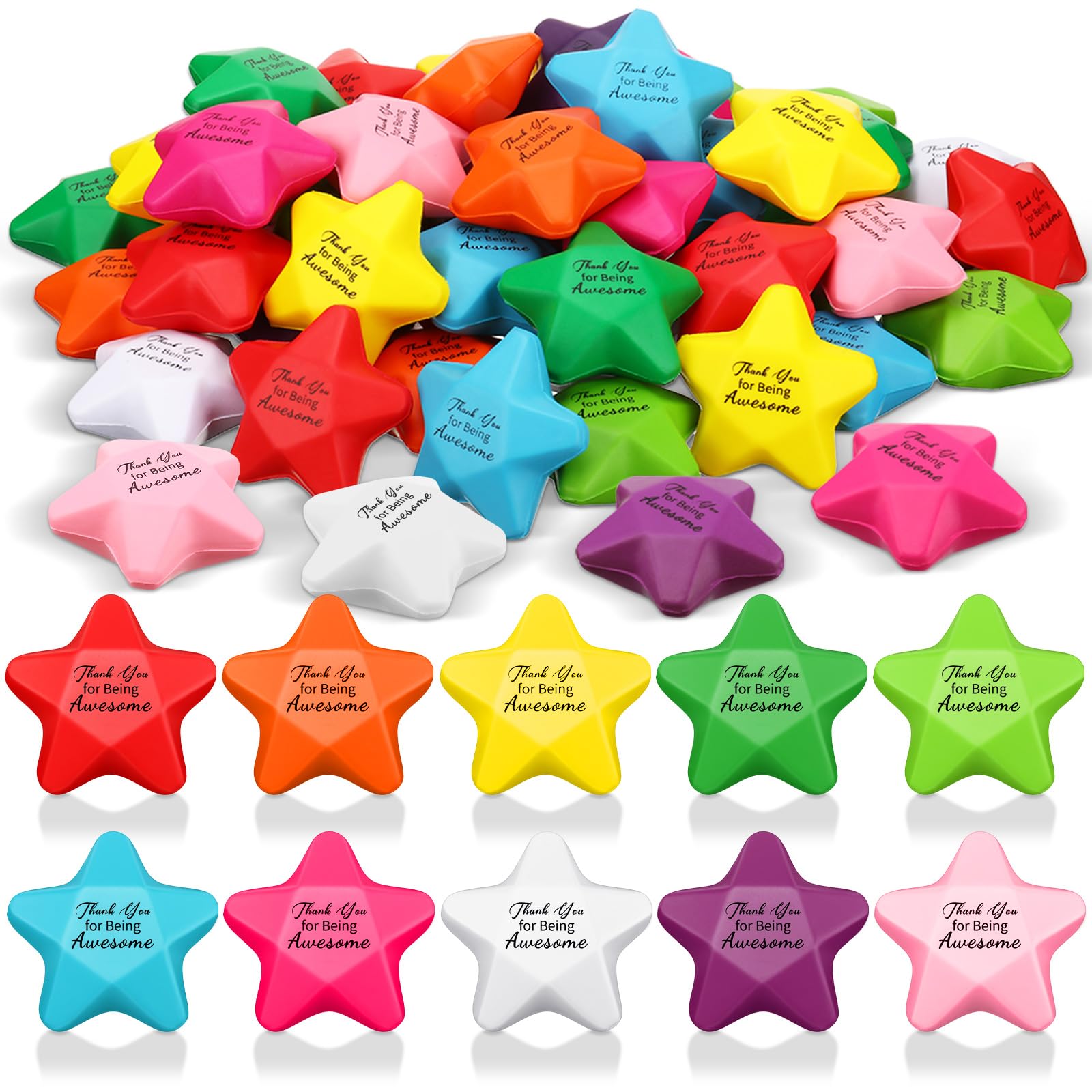 Amazon.com: Xtinmee 100 Pcs Motivational Star Stress Balls Star Mini ...