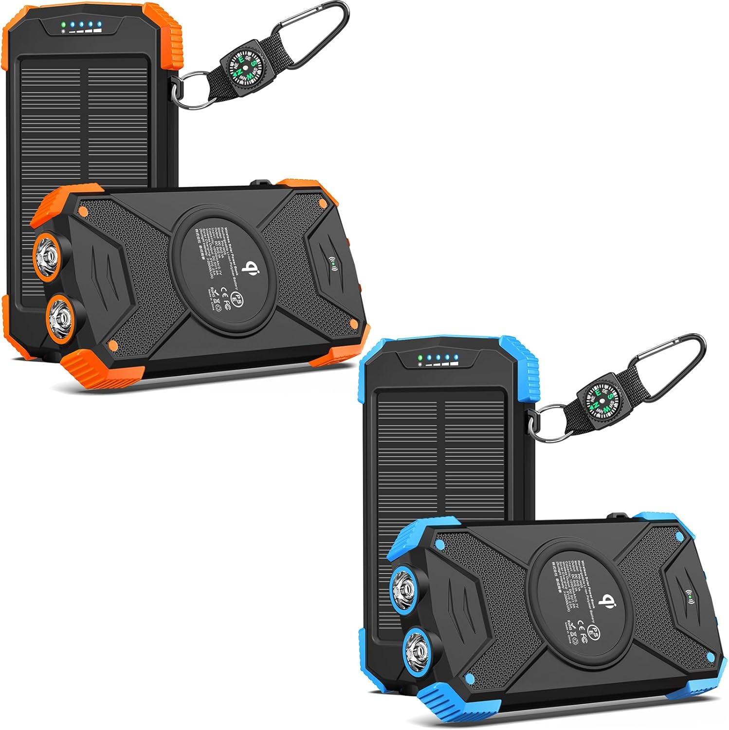 Amazon.com: 2 Pack BLAVOR Solar Charger Power Bank 10,000mAh, Portable ...