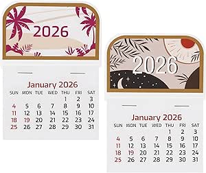 Amazon.com: 2026 Mini Stick-On Calendars - 2 Pack Small Calendars Peel ...