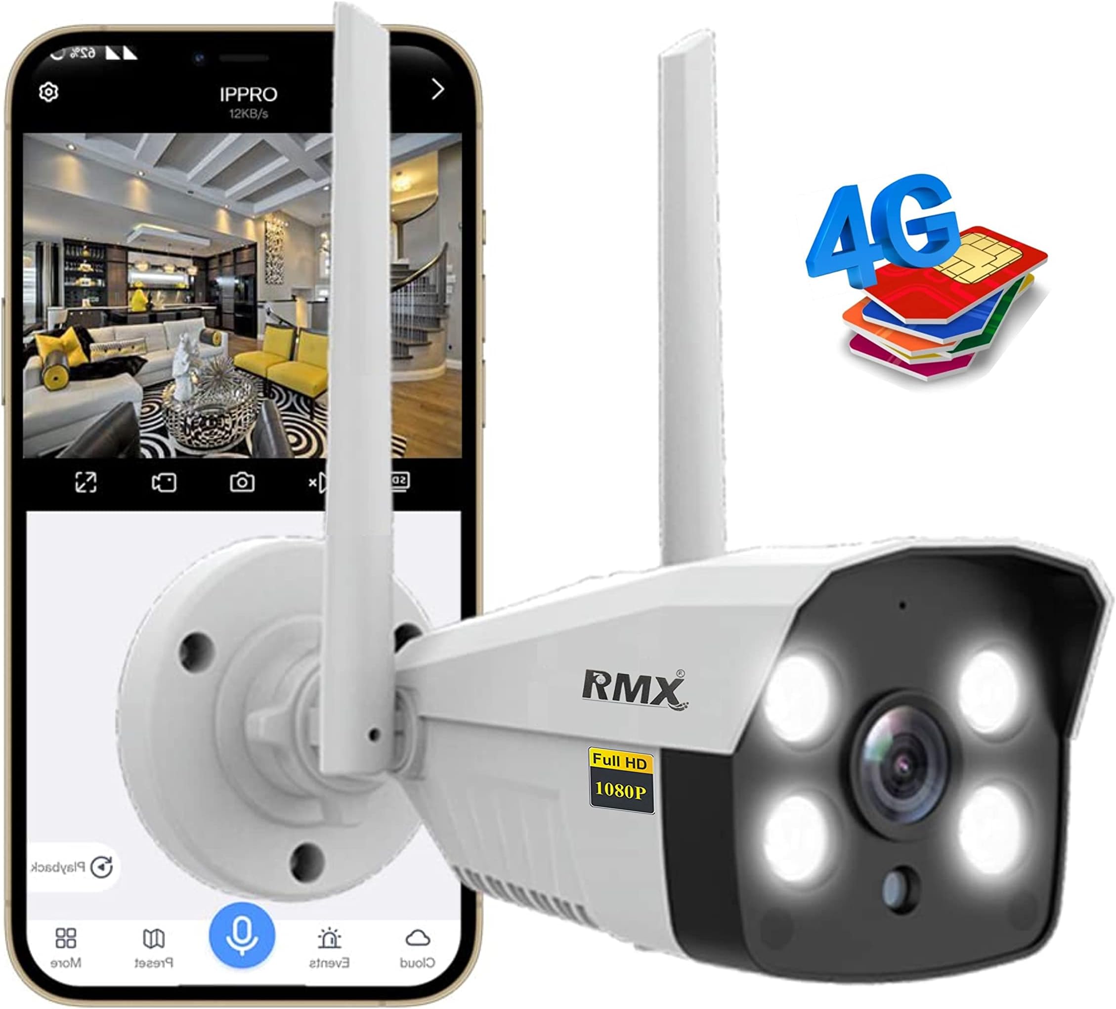 Buy RMX Kathiriyas 4G Sim Based Wireless Smart CCTV Security Camera ...