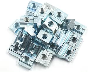 M8 Thread T Sliding Nut, Mergorun Silver European Standard 45 Series Aluminum Slot Carbon Steel ...