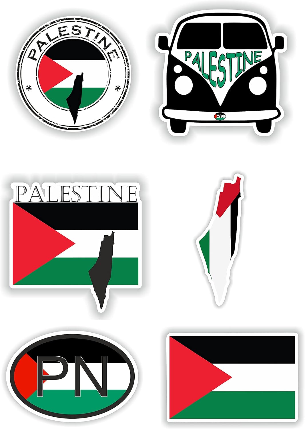 Amazon.com: Palestine Set of Stickers for Laptop Book Water Bottle ...