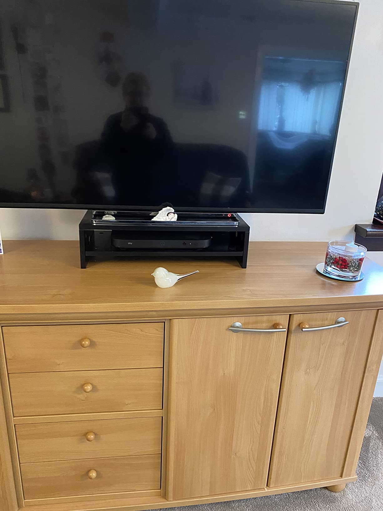 Sunon Computer Monitor Stand Riser Wood Storage Organizer Desktop Small ...