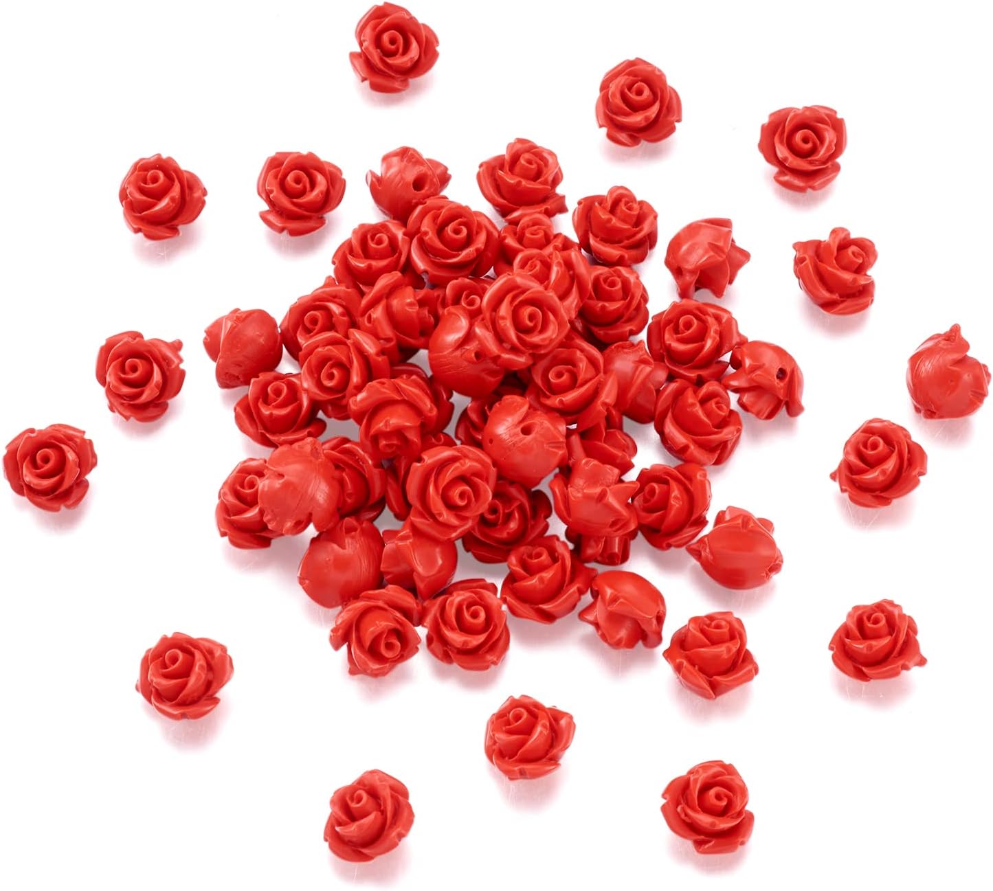 Amazon.com: 200 Pieces Cinnabar Carved Rose Beads 8mm Red Rose Cinnabar ...
