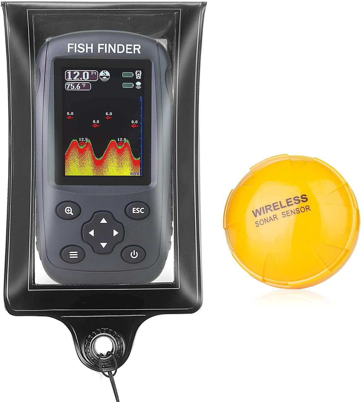 Amazon.com: Venterior Portable Rechargeable Fish Finder Wireless Sonar ...