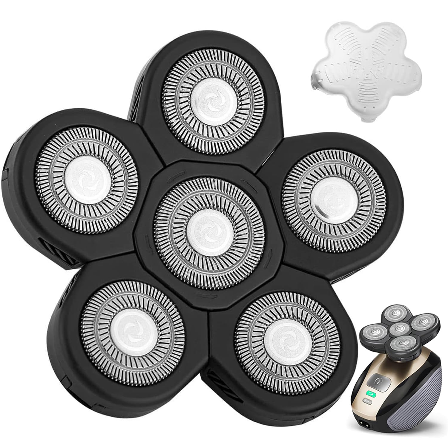 MAWAER 6 Blades Head Shaver Replacement Heads Compatible with Freedom ...