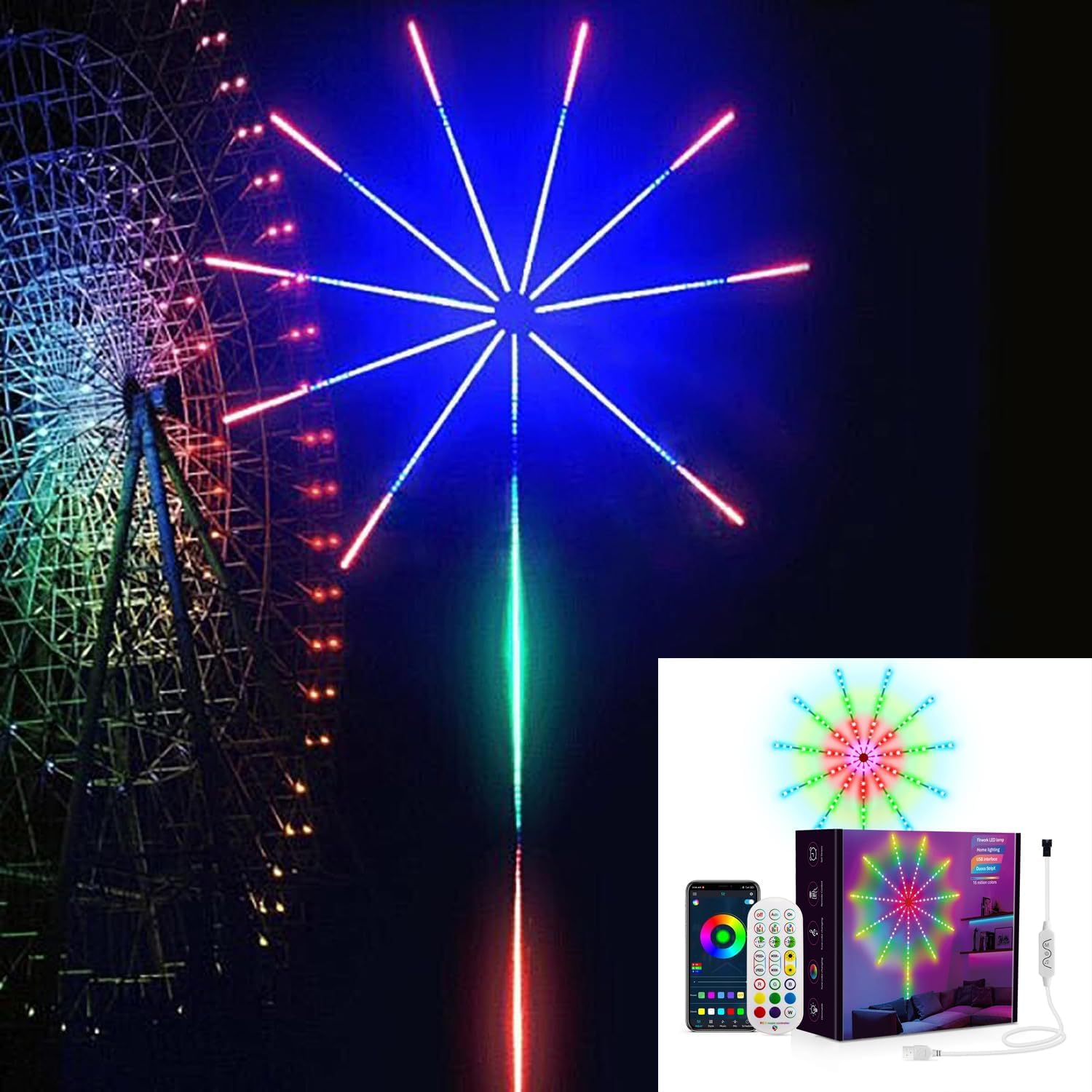 Amazon.com: WiFi Bluetooth Smart Fireworks LED Light Outdoor ...