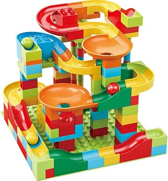 Amazon.co.jp: Block Coaster, Duplo Block Slope Toy, Ball Roll ...