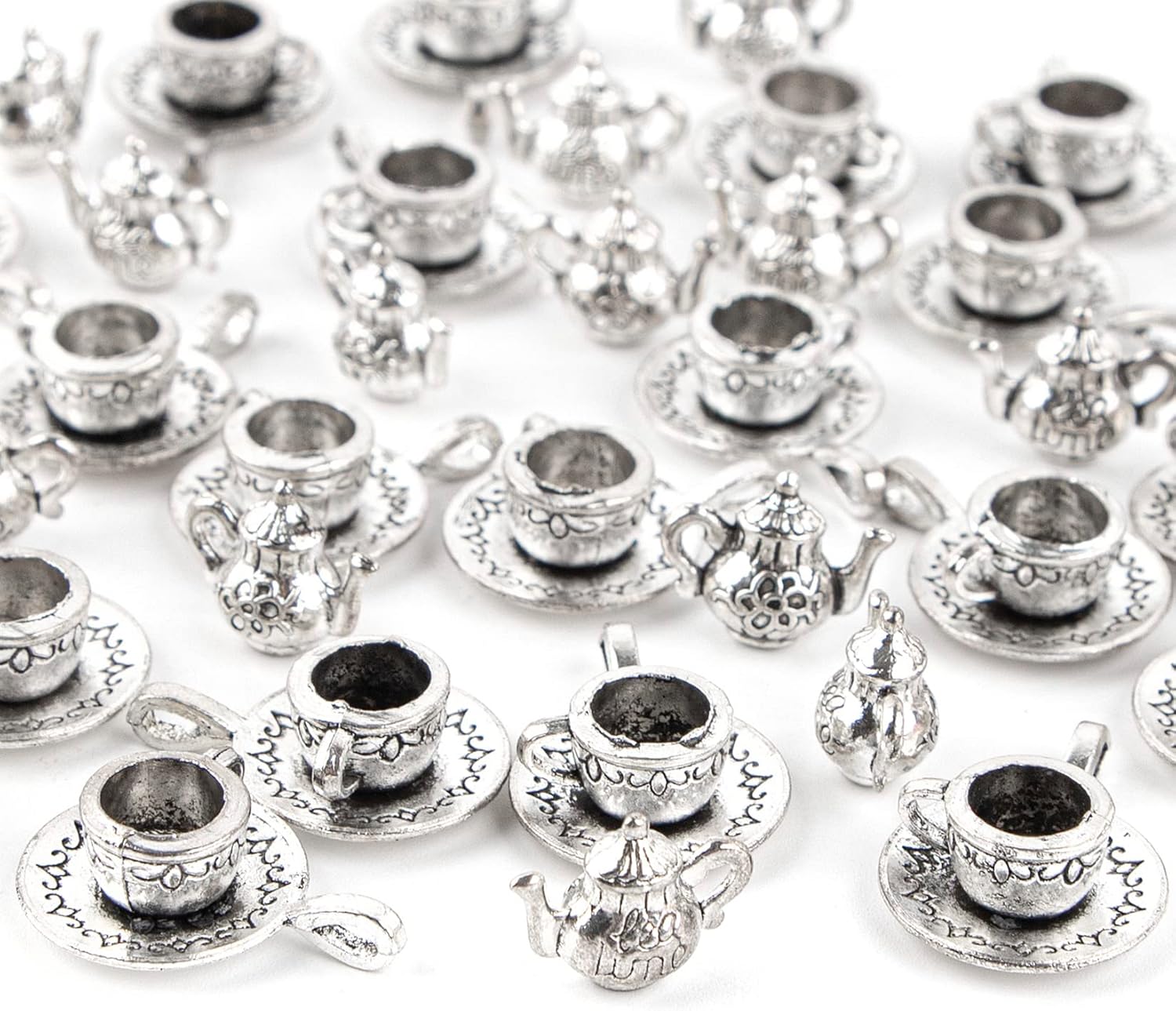 Amazon.com: AUEAR, 40 Pack Teapot Tea Cup Charm Pendant Coffee Mug ...