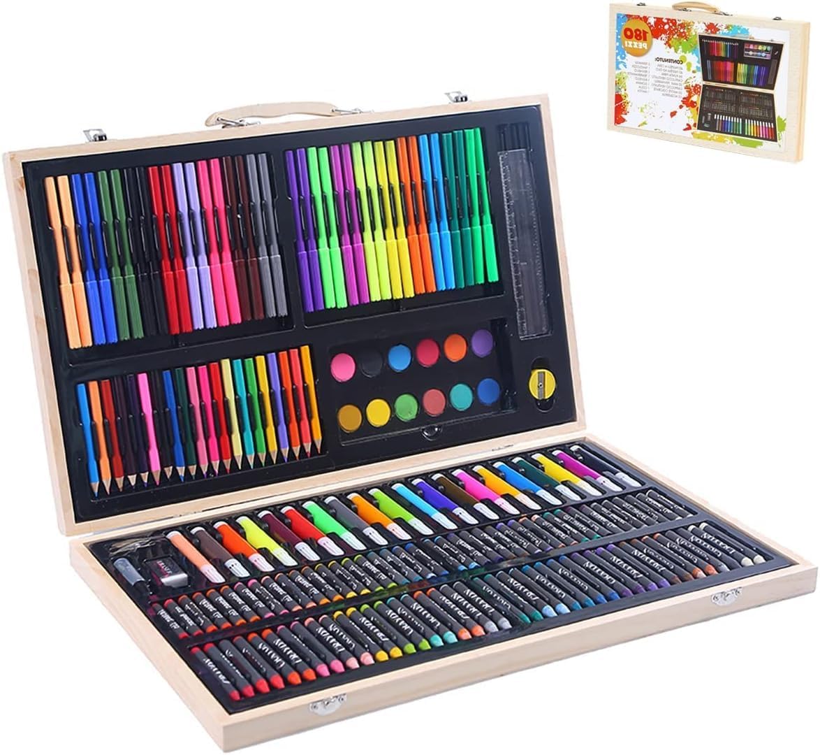 KUYING 208 Pcs Art Set for Kids,Drawing Art Kits with Oil Pastels ...
