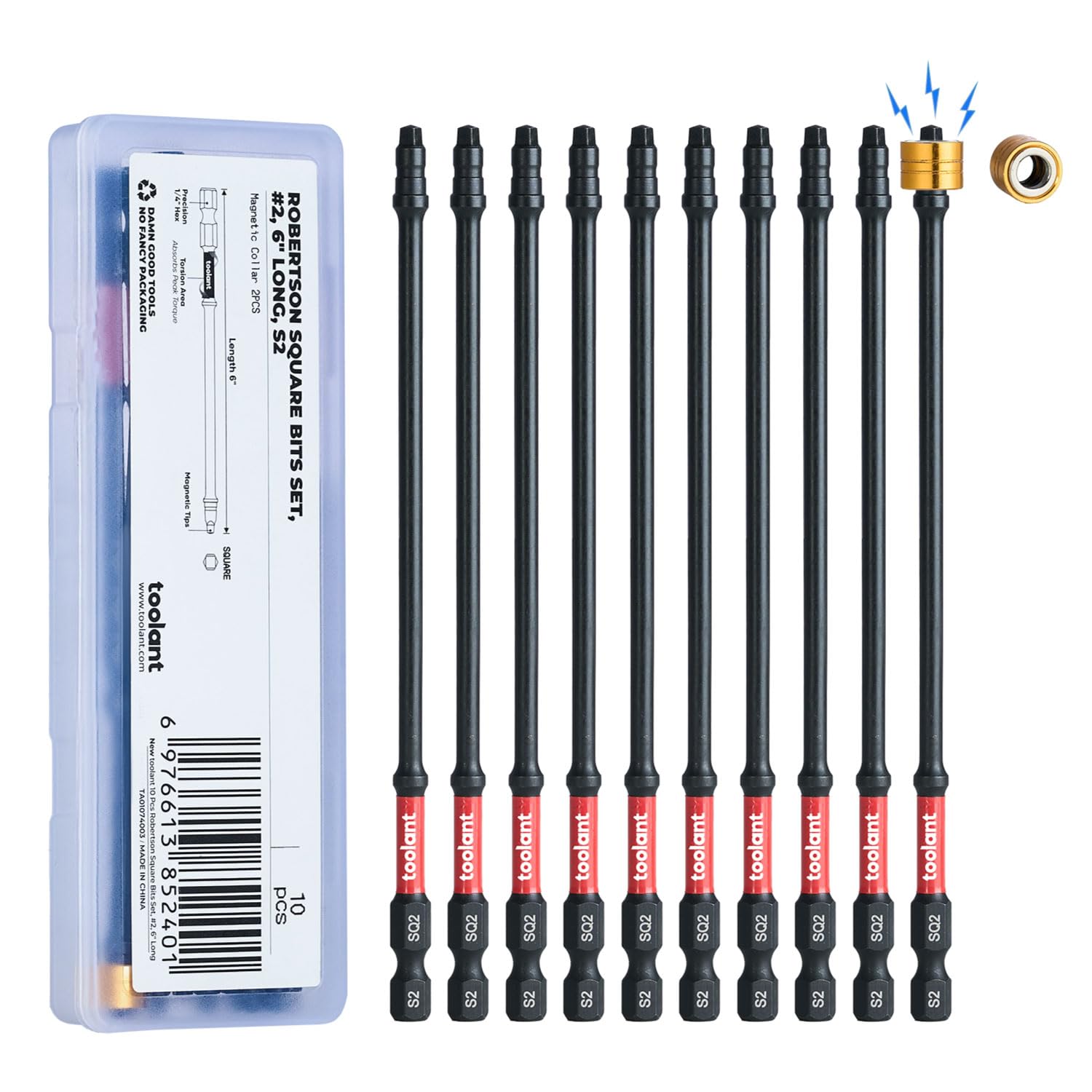 toolant Robertson Bits Set, Square Drill Bit Impact S2 Steel with ...