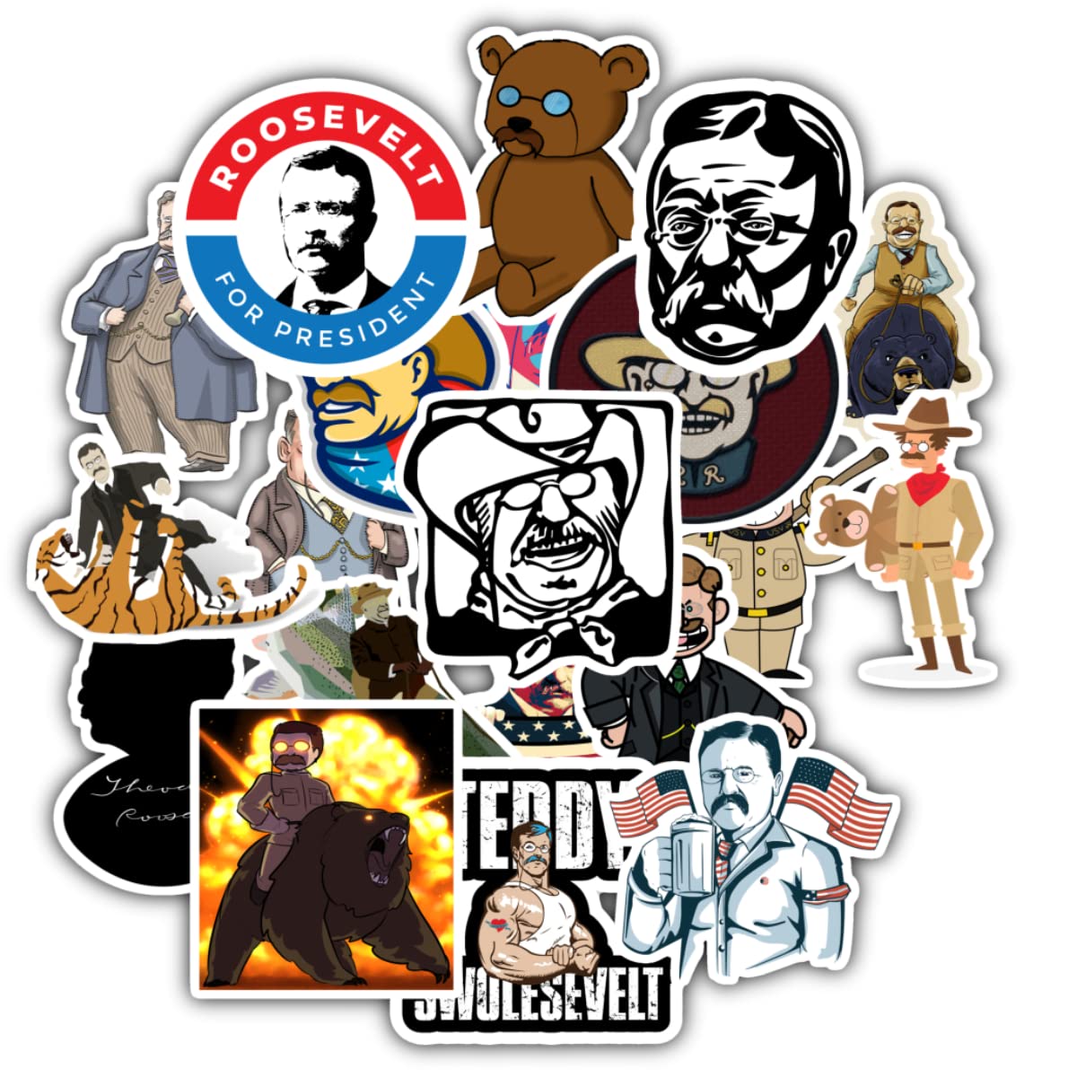 Amazon.com: MONDAYTOZ 20 Pcs Stickers Packs Roosevelt Aesthetic of ...