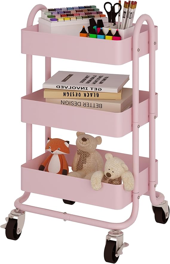 Amazon.com: Elitehouse 3-Tier Utility Rolling Cart,Kitchen Storage ...