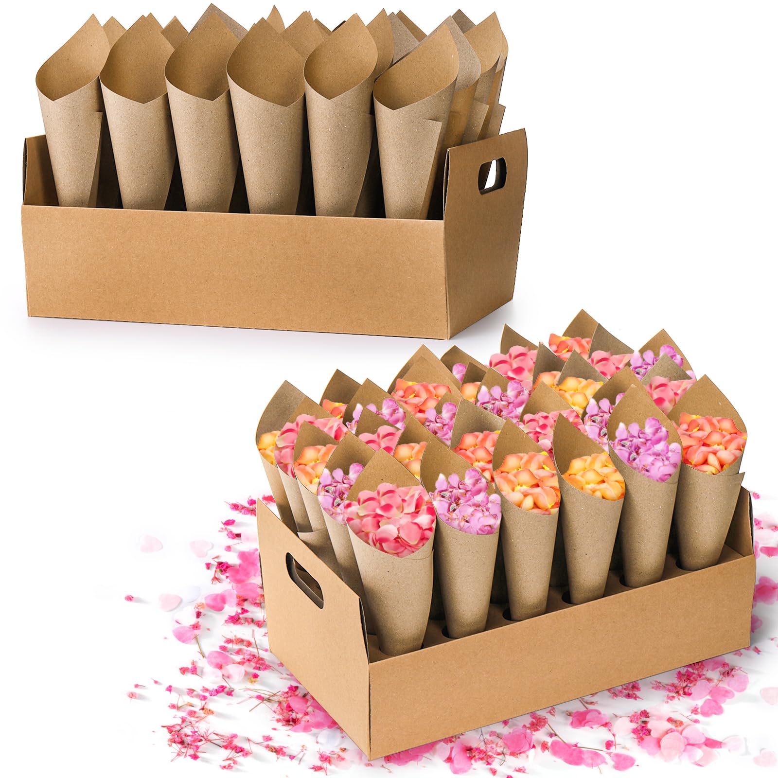 Amazon.com: Coloch 2 Sets Wedding Confetti Cone Stand Box Set, 2 ...