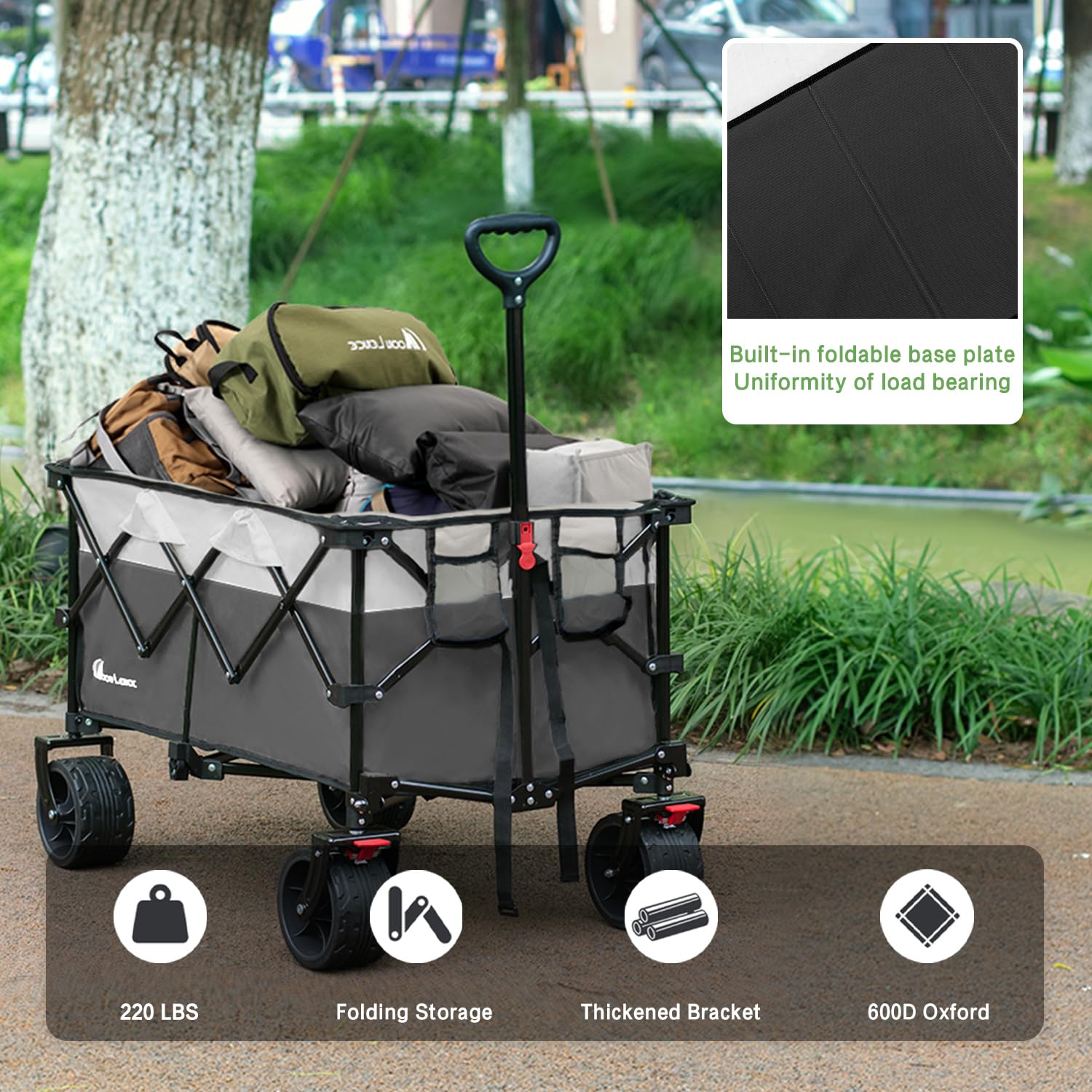 Snapklik.com : Moon Lence Collapsible Folding Wagon Cart Heavy Duty ...