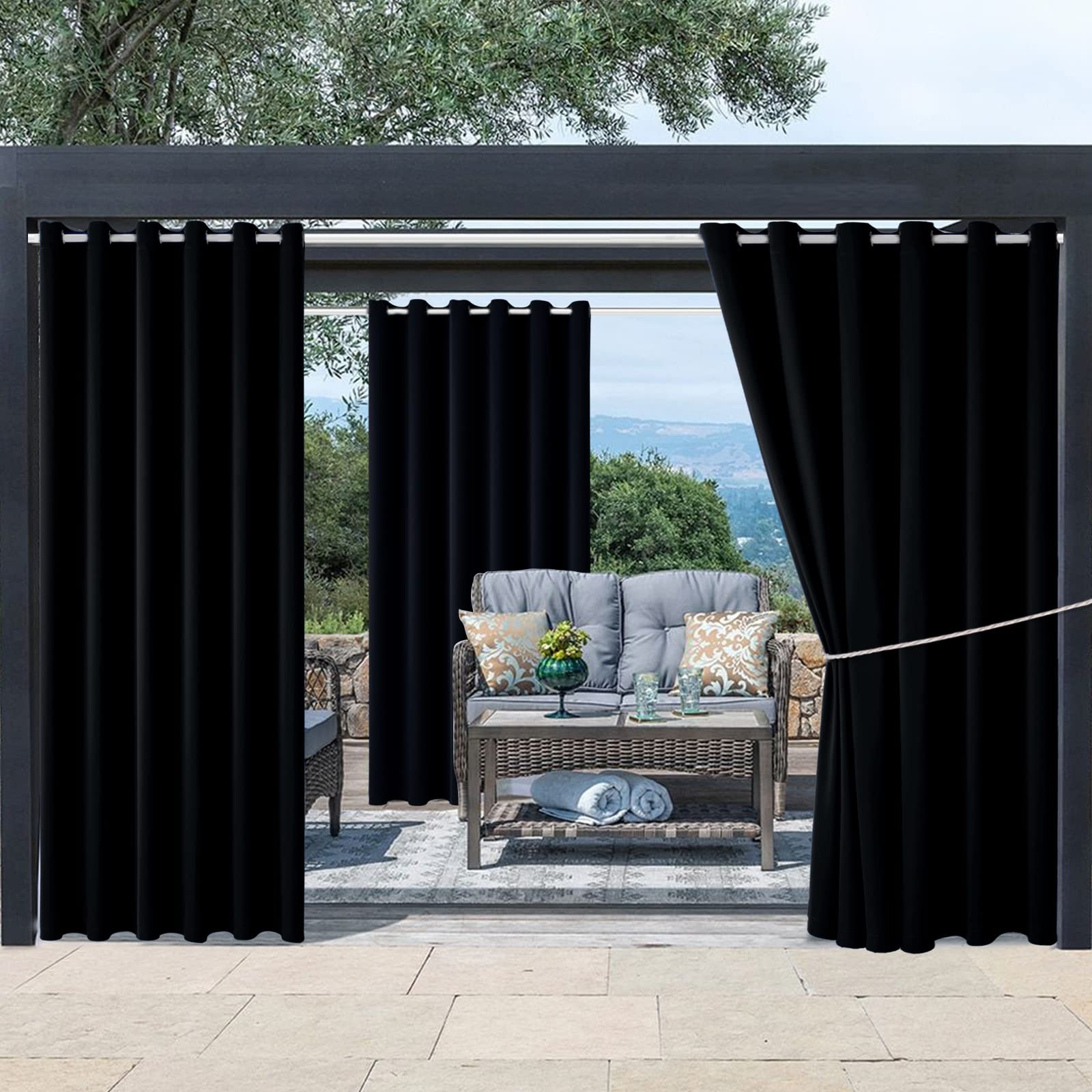 Amazon.com: Outdoor Indoor Curtains W84 x L84 for Patio - Weather ...