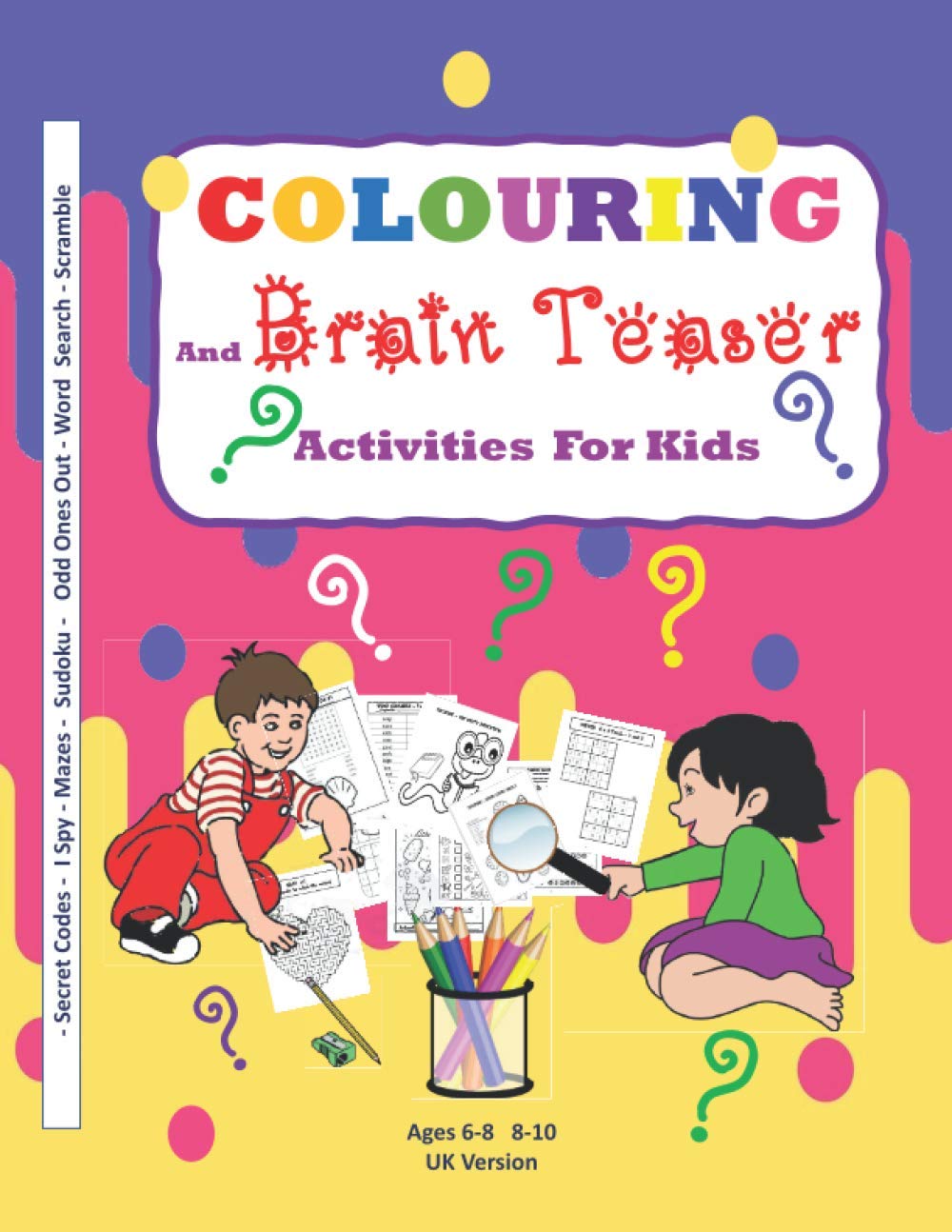 Buy Colouring and Brain Teaser Activities for Kids Ages 6-8 8-10 UK ...